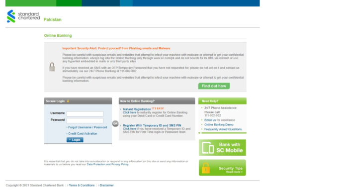 Standard Chartered Bank (SCB) Online Banking
